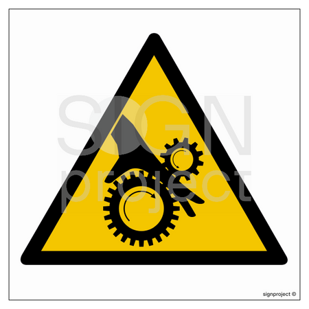 GE016 Caution rotating elements 15 x 15 cm \ KN - folia podłogowa ...