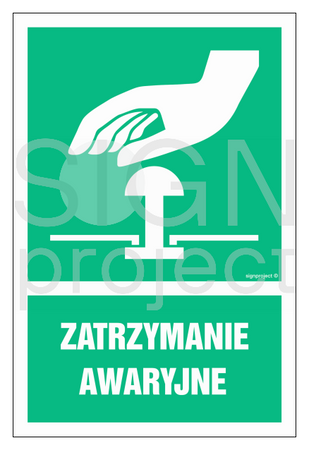 GI005 Emergency stop - pack of 10 5 x 7,5 cm \ PS - płyta sztywna 1mm ...