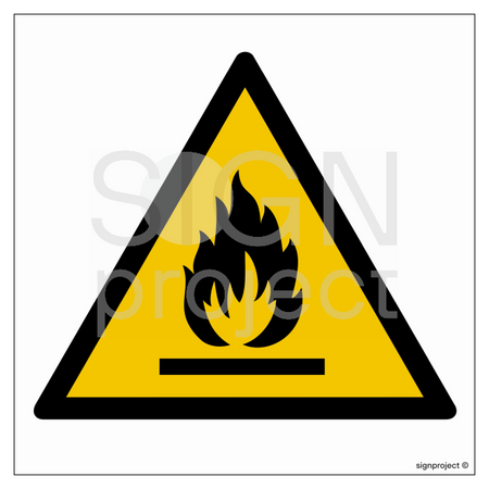 GD021 Flammable warning 15 x 15 cm \ PN - Płyta 1mm | SAFETY SIGNS ...