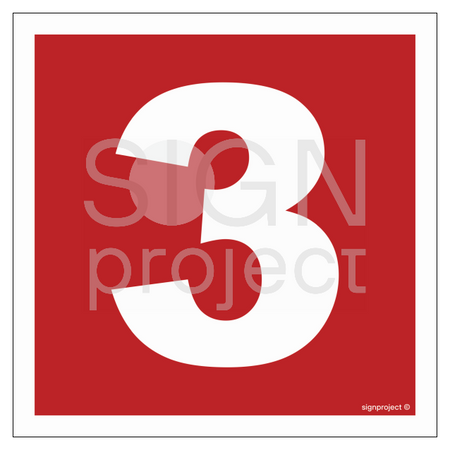 BC023 Number 3 10 x 10 cm \ FN - folia samoprzylepna | SAFETY SIGNS ...