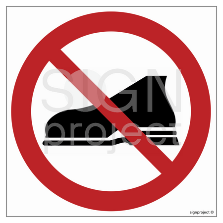 GB009 No entry in outer footwear 20 x 20 cm \ FN - folia samoprzylepna ...