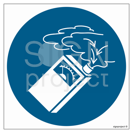 GJ037 Use a gas detector 50 x 50 cm \ KN - folia podłogowa | SAFETY ...