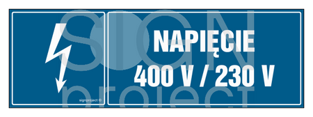 HH024 Voltage 400V/230V 20 x 6,7 cm \ FN - folia samoprzylepna ...