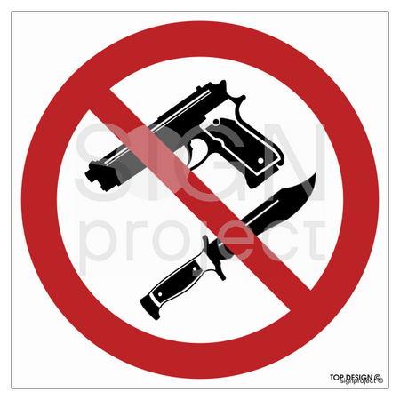 GB052 Weapons Prohibited 10 x 10 cm \ KS - folia podłogowa ...