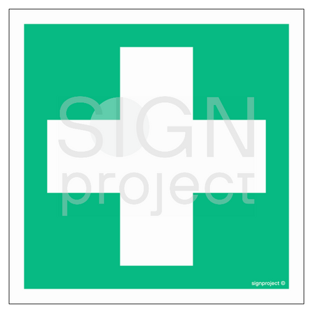 GG001 First aid 35 x 35 cm \ PN - płyta sztywna 1mm | SAFETY SIGNS ...