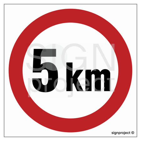 SA005 Speed limit 5km 60 x 60 cm \ PO - płyta odblaskowa 1mm | Marking ...