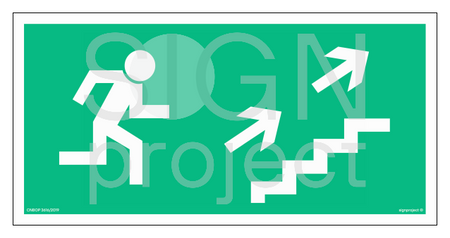 AA007 Direction to the escape route exit up the stairs to the right 20 ...