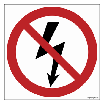 GB005 Do not turn on electrical devices 15 x 15 cm \ PS - płyta sztywna ...