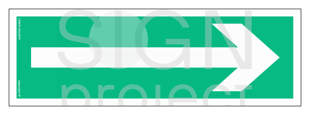 AA008 Direction of escape route 90 x 30 cm \ FS - folia samoprzylepna ...