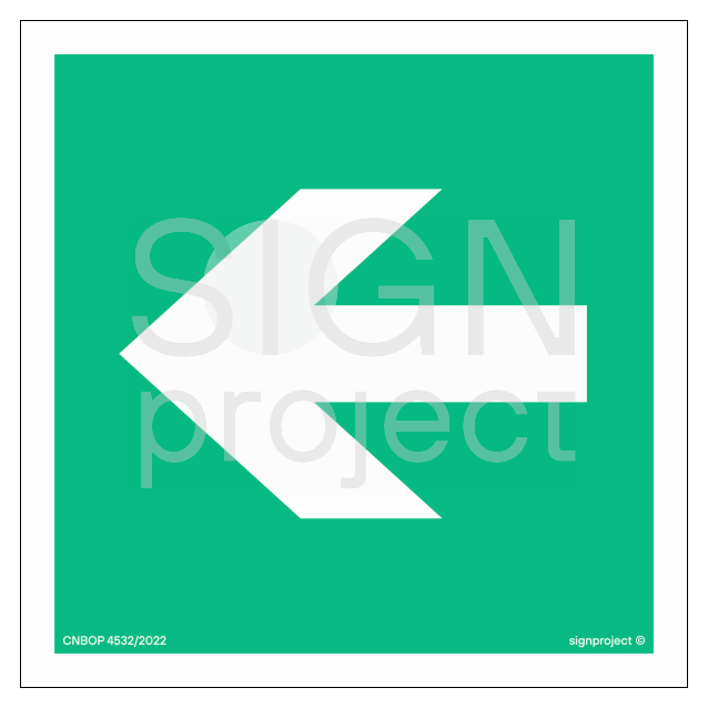 AE005 Direction of escape route 35 x 35 cm \ FS - folia samoprzylepna ...