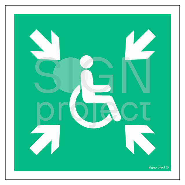 AE024 Muster area for evacuation for people with disabilities 10 x 10 ...