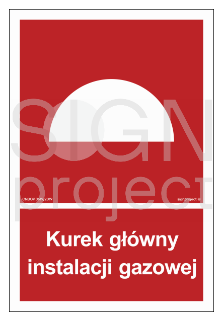 BB005 Main tap of the gas installation 50 x 74 cm \ KN - folia ...