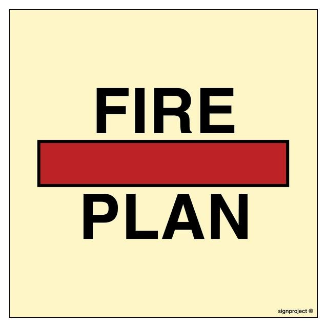 FA001 Fire control plan 10 x 10 cm \ TS - płyta TD fotoluminescencyjna ...