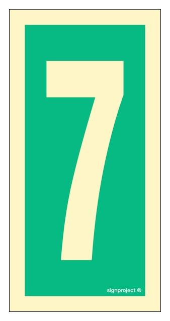 FB073 Number 7 15 x 30 cm \ TS - płyta TD fotoluminescencyjna ...