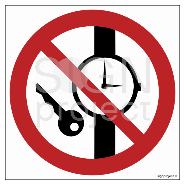 GB011 No metal objects - sheet of 12 stickers 5 x 5 cm \ FN - folia ...