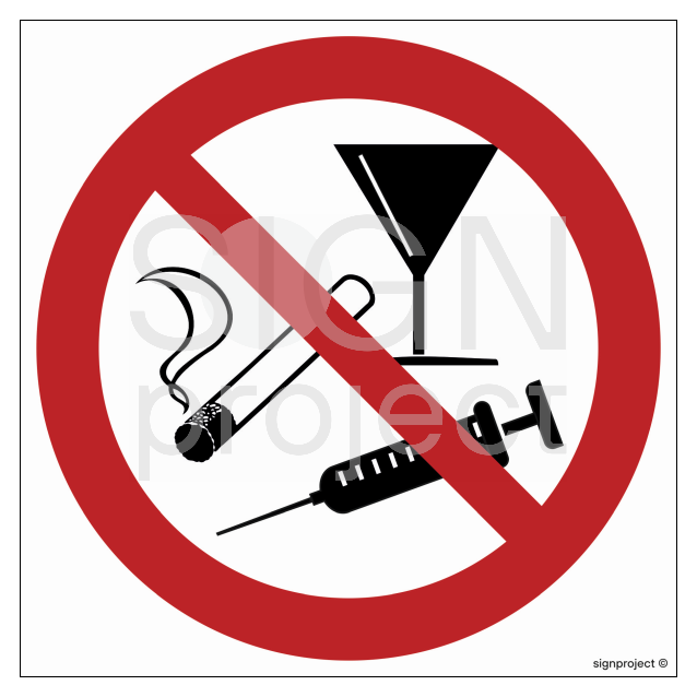GB050 Prohibition of drugs 20 x 20 cm \ KS - folia podłogowa ...