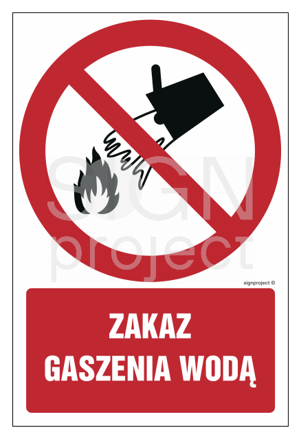 GC090 Do not use water to extinguish 15 x 22,5 cm \ KN - folia ...