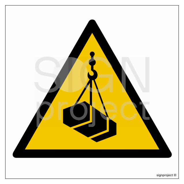GD015 Hanging load (hanging objects) warning - sheet of 12 stickers 5 x ...