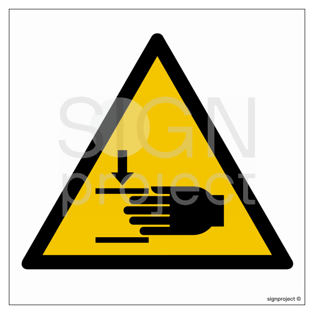 GD024 Hand crush warning - sheet of 12 stickers 5 x 5 cm \ FS - folia ...