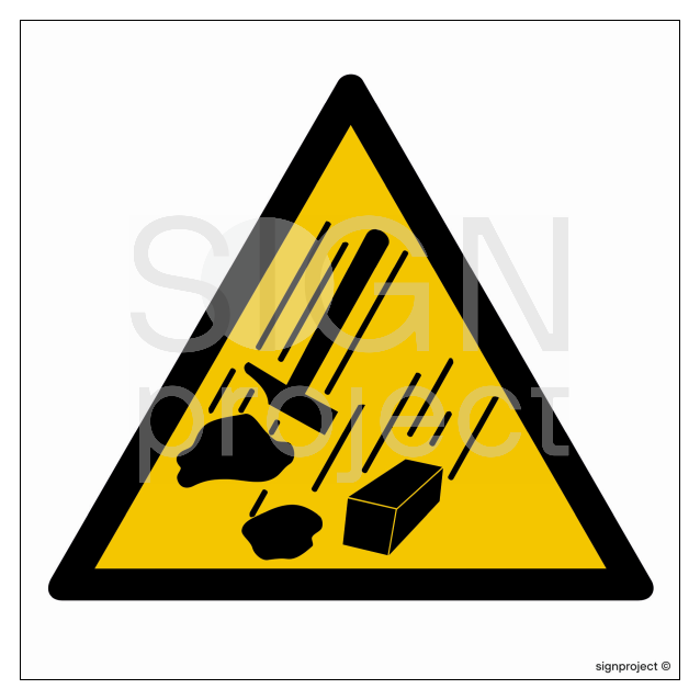 GE001 Work at height - warning against falling objects 35 x 35 cm \ PS ...
