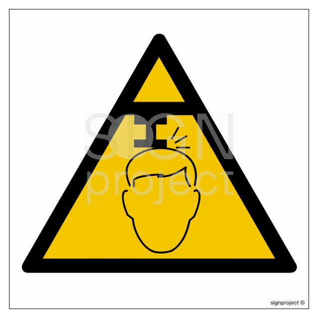 GE025 Head injury warning 20 x 20 cm \ PN - płyta sztywna 1mm | SAFETY ...
