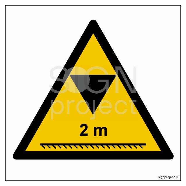 GE026 Caution - height restriction - sheet of 12 stickers 5 x 5 cm \ FN ...