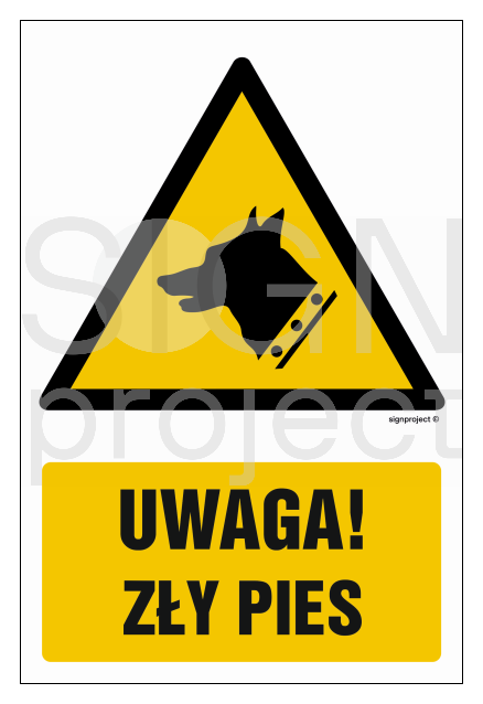 GF015 Attention - angry dog! 35 x 52,5 cm \ KS - folia podłogowa ...