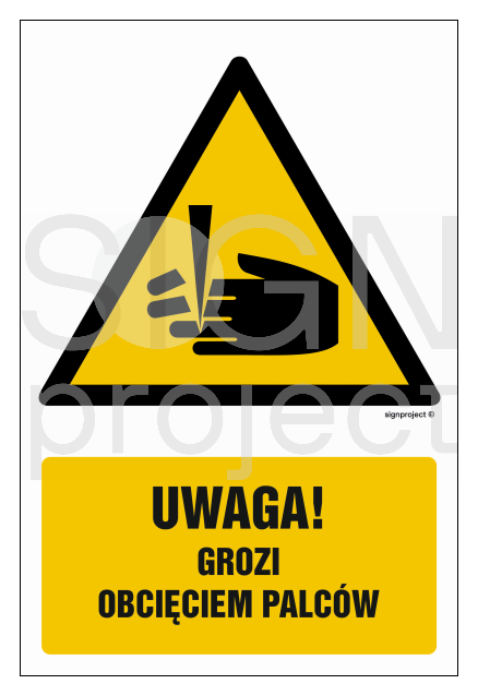 GF033 Caution - risk of cutting fingers - sheet of 9 stickers 5 x 7,5 ...