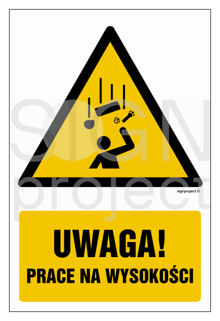 GF079 Attention! Work at height - sheet of 9 stickers 5 x 7,5 cm \ FS ...