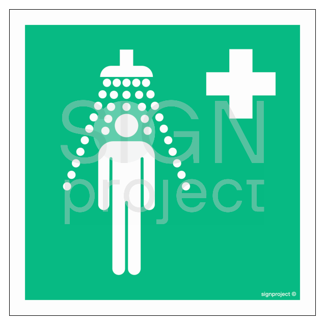 GG002 Safety shower 20 x 20 cm \ KN - folia podłogowa | SAFETY SIGNS ...