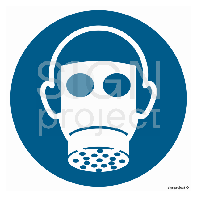 GJ017 Mandatory use of respiratory protection 25 x 25 cm \ TS - płyta ...