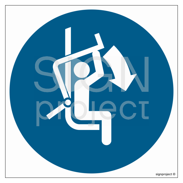 GJ033 Close the chair lift safety 15 x 15 cm \ FN - folia samoprzylepna ...