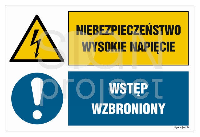 GN006 Danger High Voltage No Entry 105 x 70 cm \ KS - folia podłogowa ...