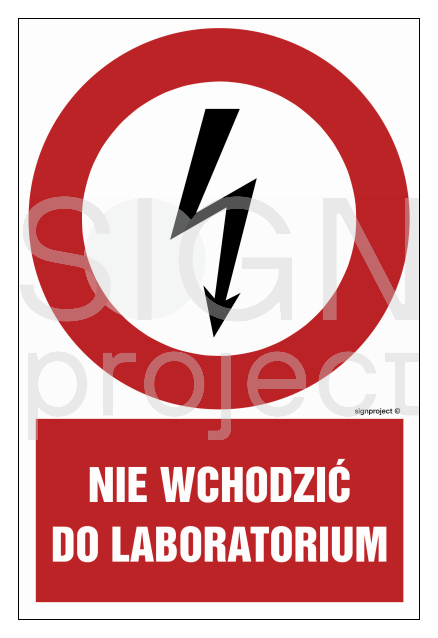 HC012 Do not enter the laboratory 50 x 75 cm \ FN - folia samoprzylepna ...