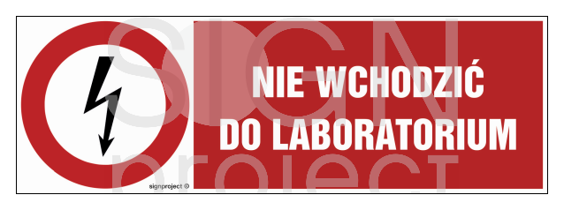 HD011 Do not enter the lab 15 x 5 cm \ FN - folia samoprzylepna ...