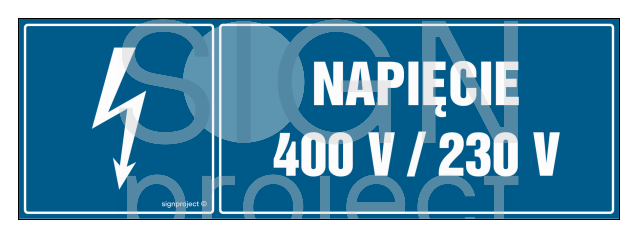 HH024 Voltage 400V/230V 20 x 6,7 cm \ FN - folia samoprzylepna ...