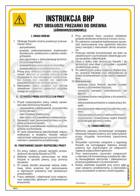 IAB13 Wood Router Health and Safety Manual 24,5 x 35 cm \ PN - płyta ...