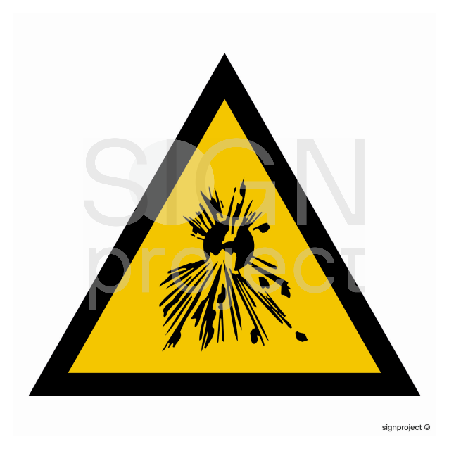 JA004 Explosives warning - sheet of 12 stickers 5 x 5 cm \ FN - folia ...