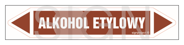 JF018 ETHYL ALCOHOL - sheet of 5 stickers 22,5 x 4 cm \ FN - folia ...