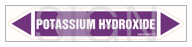 JF336 POTASSIUM HYDROXIDE - sheet of 5 stickers 22,5 x 4 cm \ FN ...