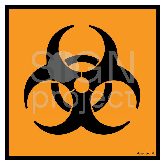LA007 Biohazardous substance 20 x 20 cm \ PN - płyta sztywna 1mm ...