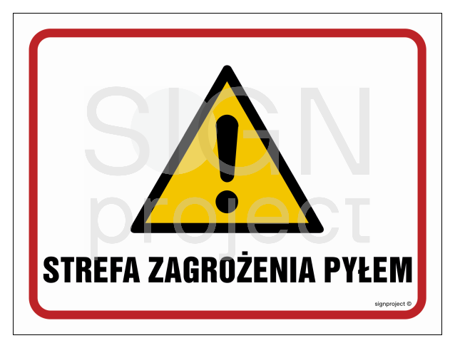 NB024 Dust hazard zone 20 x 15 cm \ PN - płyta sztywna 1mm ...