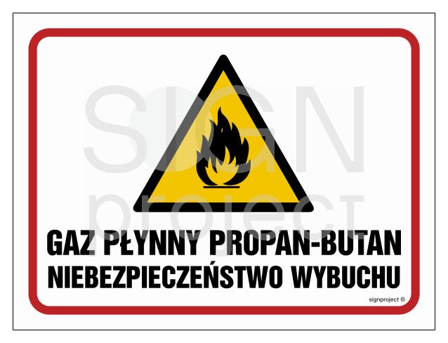 NB025 Propane-butane liquefied gas. Explosion/fire hazard/ 40 x 30 cm ...