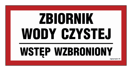 ND056 Clean water tank / No entry 80 x 40 cm \ FN - folia samoprzylepna ...