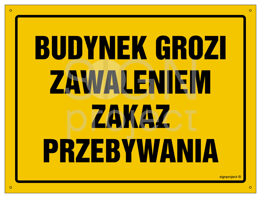 OA057 The building is in danger of collapsing - no entry 80 x 57 cm ...