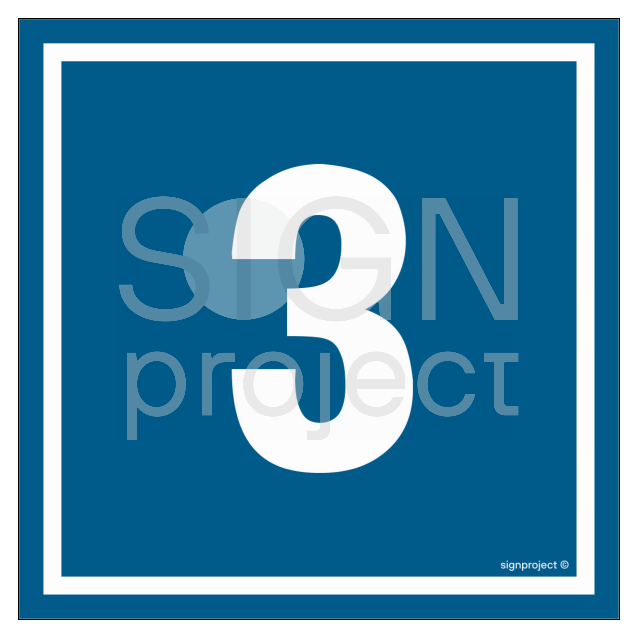 PA403 Number 3 15 x 15 cm \ FN - folia samoprzylepna | Information ...