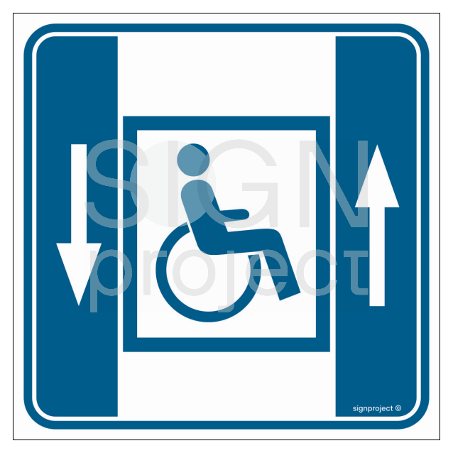 RA044 Lift for the disabled 20 x 20 cm \ FN - folia samoprzylepna ...
