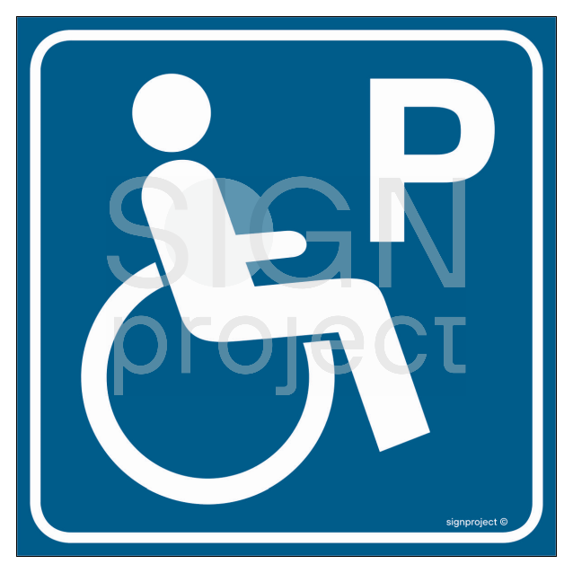 RA116 Disabled parking 20 x 20 cm \ PN - płyta sztywna 1mm ...