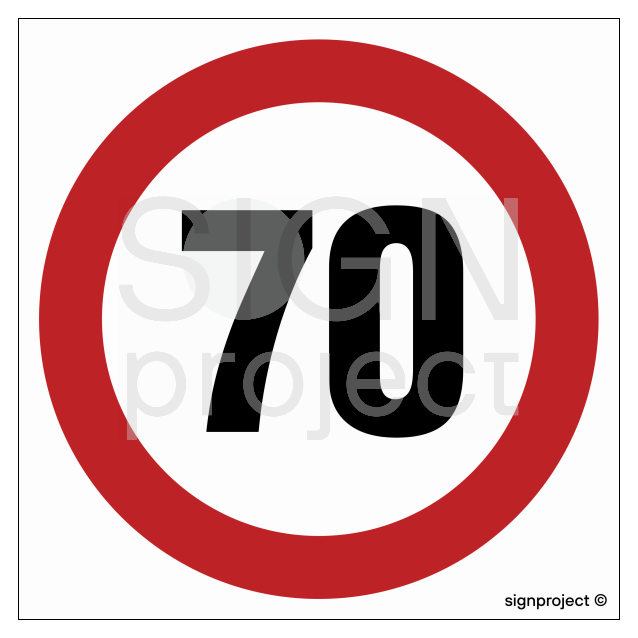 SA004 Speed limit 70 30 x 30 cm \ FN - folia samoprzylepna | Marking of ...