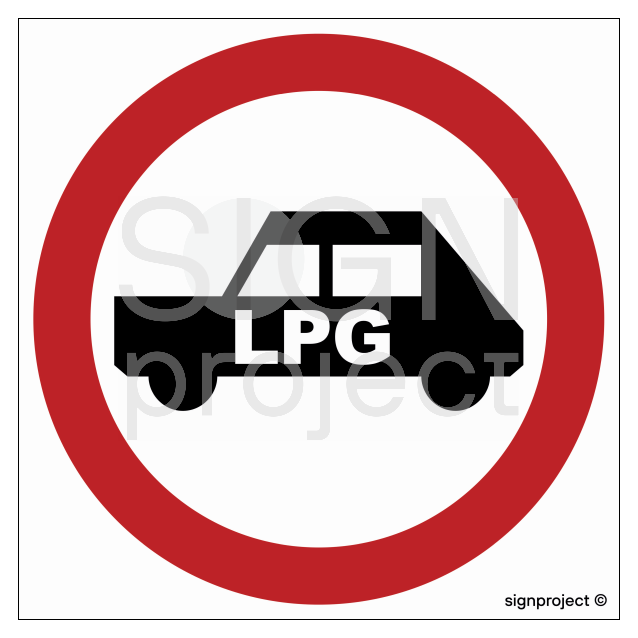 SA047 No entry for gas powered vehicles 60 x 60 cm \ FO - folia ...